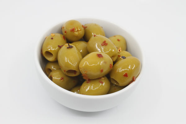 Chilli Marinated Olives 150g (BOX OF 12) - Molives